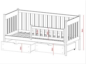 Legno Dětská postel Alice bílá Rozměr (cm): 80x160