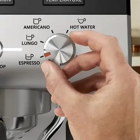 Krups Precision XP801T černá / Pákový kávovar / nerezová ocel / otočné