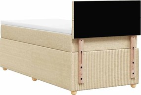 Box spring postel s matrací krémová 100 x 200 cm textil 3287372
