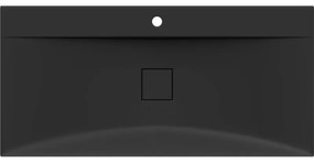 Mexen Poli, umyvadlo na desku z konglomerátu 1/O 100 x 48 cm, černá matná, 23021071