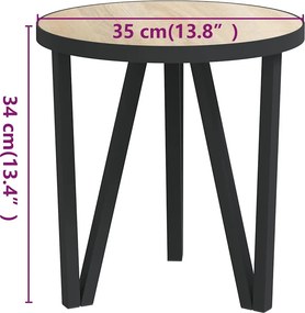 Čajový stolek dub sonoma Ø 35 cm MDF 331666