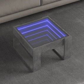 Konferenční stolek s Infinity LED betonově šedý 50x53x30 cm