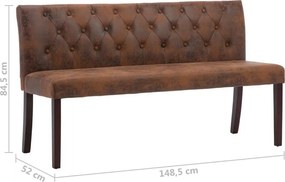 vidaXL Lavice 148,5 cm umělá semišová kůže [288572] Barva: Šedá