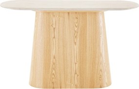 Krémový/v přírodní barvě konzolový stolek s deskou z kamene 40x130 cm Larvik – House Nordic