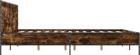 Rám postele kouřový dub 120 x 200 cm kompozitní dřevo a kov 3279994