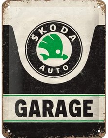 Postershop Plechová cedule: Škoda Garage - 15x20 cm