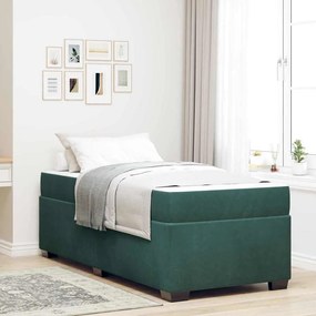 Rám postele s matrací Tmavě zelená 80 x 200 cm textil 3399257