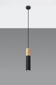 Lustr SOLLUX Pablo GU10 1x40W bez zdroje SL.0632 přírodní dřevo a ocel černá