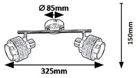 Rabalux 5380 - Bodové svítidlo BASIL 2xE14/40W/230V