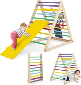 Costway Horolezecký trojúhelník s žebříkem skládacím lezeckým rámem trojúhelník