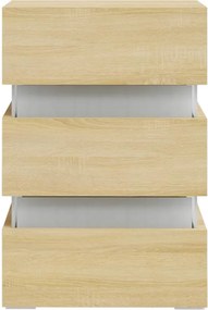 Noční stolek s LED dub sonoma 45 x 35 x 67 cm kompozitní dřevo 326843