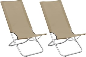vidaXL Skládací plážové židle 2 ks textil [310381] Barva: taupe
