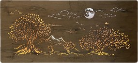 Li-Go "Čtyři duby a měsíc" světelný obraz 230V 130x60 cm provedení povrchu: bříza