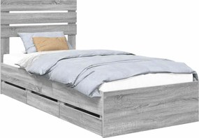 Rám postele s čelo Šedá Sonoma 75 x 190 cm Inženýrské dřevo 3411543