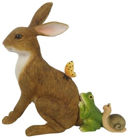 Velikonoční dekorace králíka se zvířátky - 14*5*13 cm
