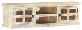 TV stolek Prods - masivní mangovníkové dřevo - bílý | 130x30x36 cm