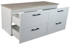 BPS-koupelny Koupelnová skříňka pod deskové umyvadlo Agria NEW W 120-HD - bílá/dub sonoma