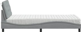Postel s matrací světle šedá 100 x 200 cm textil 3310720
