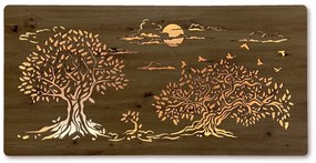 Li-Go "Tři duby" světelný obraz s baterií 120x60cm varianta: ovládání na obraze bez dálkového ovladače, provedení: bříza