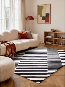 Černobílý ručně tkaný vlněný koberec 200x290 cm Stryve Flux – Elle Decoration