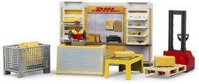 Bruder 62251 bworld DHL shop s paletovým vozíkem