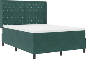 Postel s boxspringem s matrací Tmavě zelená 140 x 190 cm samet 3341951