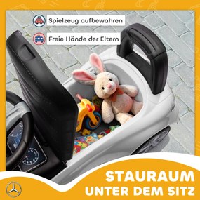 AIYAPLAY Dětské odrážedlo Mercedes-Benz C-Class s klaksonem, zvuky motoru, úložným prostorem, pro děti 18-36 měsíců, bílé
