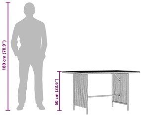 vidaXL Marketos Zahradní jídelní stůl černý 110 x 70 x 65 cm polyratan
