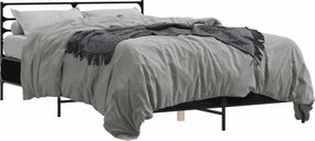 Rám postele černý 135 x 190 cm kompozitní dřevo a kov 3280072