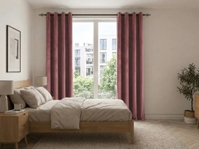 Zatemňovací závěs ELVIO VELVET 140x250 cm, starorůžový Zavěšení: Kovové kroužky
