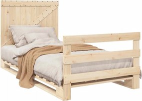 Rám postele s čelem 100 x 200 cm masivní borové dřevo 3281557