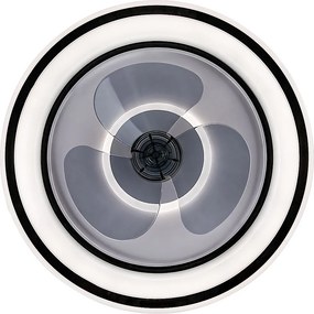 Rabalux Černé stropní LED svítidlo s ventilátorem Horacio 470mm 67W CCT s DO 71009