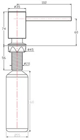 Sapho, Zápustný dávkovač mýdla, kulatý, nerez, SP010
