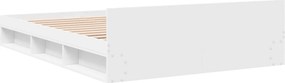 Rám postele se zásuvkami bílý 135 x 190 cm kompozitní dřevo 3280769