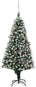 Umělý vánoční stromek s LED a sadou koulí a šiškami 210 cm,  3077618 HangarStore.cz