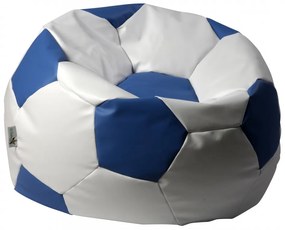 ANTARES Euroball medium - Sedací pytel 65x65x45cm - koženka bílá/modrá