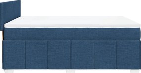 Box spring postel s matrací modrá 140x200 cm textil 3289390