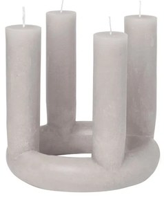 Kulatý adventní svícen 4 svíčky průměr 20 cm Broste LUCILLE - šedý