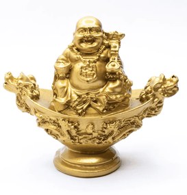 Milujeme Kameny Buddha sedící na ingotu - soška feng shui - VADA VAD182
