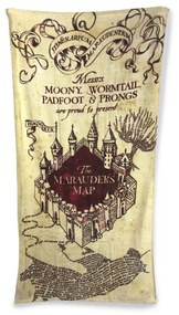 Bavlněný Ručník | Osuška Harry Potter - Marauder\'s Map 75x150 cm
