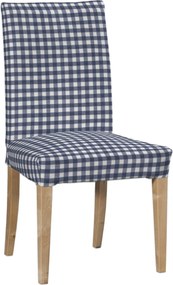 Potah na židli IKEA  Henriksdal, krátký barva tmavě modrá látka vzorované