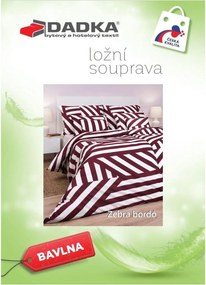 Bavlněné povlečení Zebra bordó 140x200, 70x90 cm
