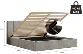 Postel MILANO 140x200 černá s úložným prostorem