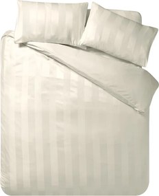 Krémové saténové povlečení na dvoulůžko 200x200 cm So Soft Satin Stripe – Catherine Lansfield