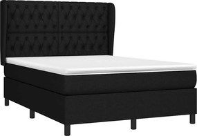 Box spring postel s matrací černá 140x200 cm textil 3128207