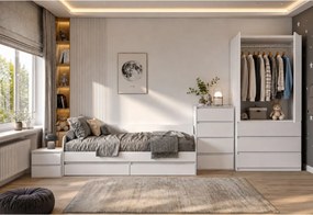 Sestava do dětského pokoje s postelí 90x200 cm, nymfa alba Idea