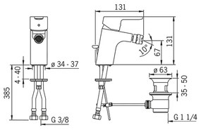 Hansa Bidetová stojánková páková baterie HANSAPRIMO s výpustí 49433203