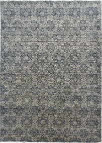Diamond Carpets India, Ručně vázaný kusový koberec Diamond DC-JK 1 SILVER/BLACK, 140x200, šedá, chodba / předsíň