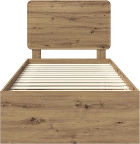 Rám postele Umělecký dub 90 x 200 cm Masivní borové dřevo 3412541
