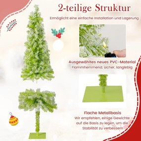 Costway Umělý vánoční stromek se světly a sněhem 150 cm Vánoční stromeček